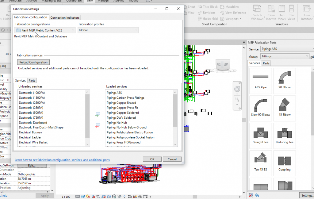 عناصر Fabrication در Solid Fill - Revit MEP
